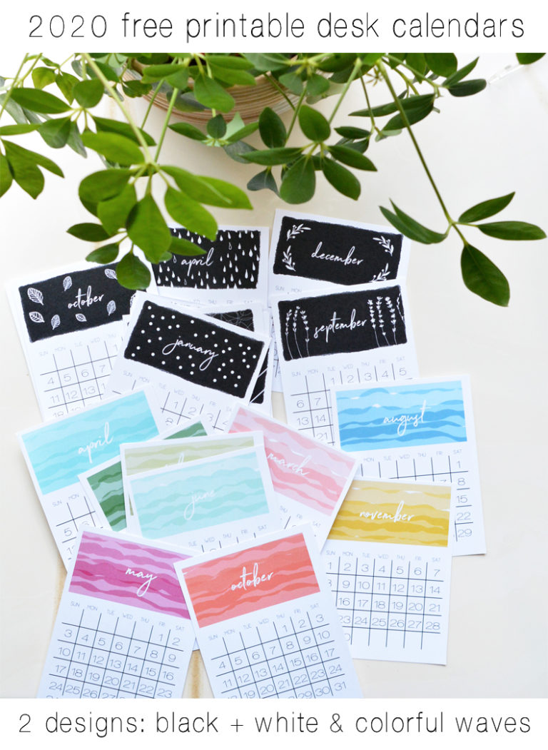 Printable 2020 Desk Calendars | Centsational Style